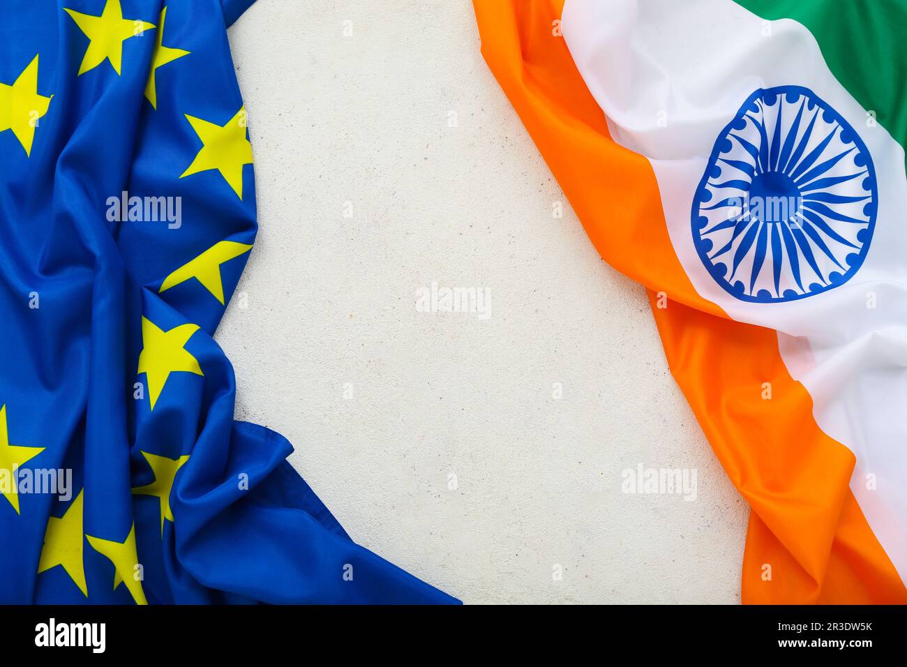 Flags of India and European Union on light background Stock Photo - Alamy