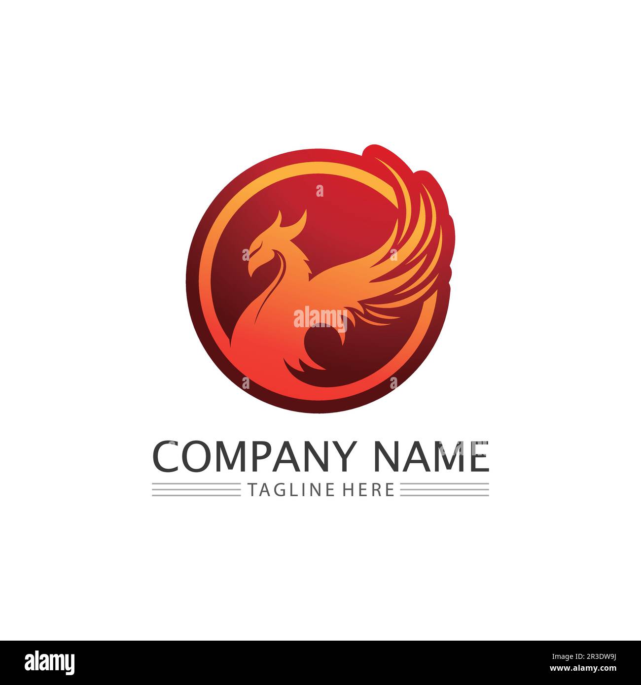 phoenix bird symbol and logo design vector illustration Stock Vector ...