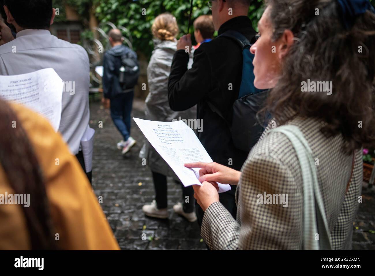 May 19, 2023, Rome, Italy: A woman reads the litany during the ...