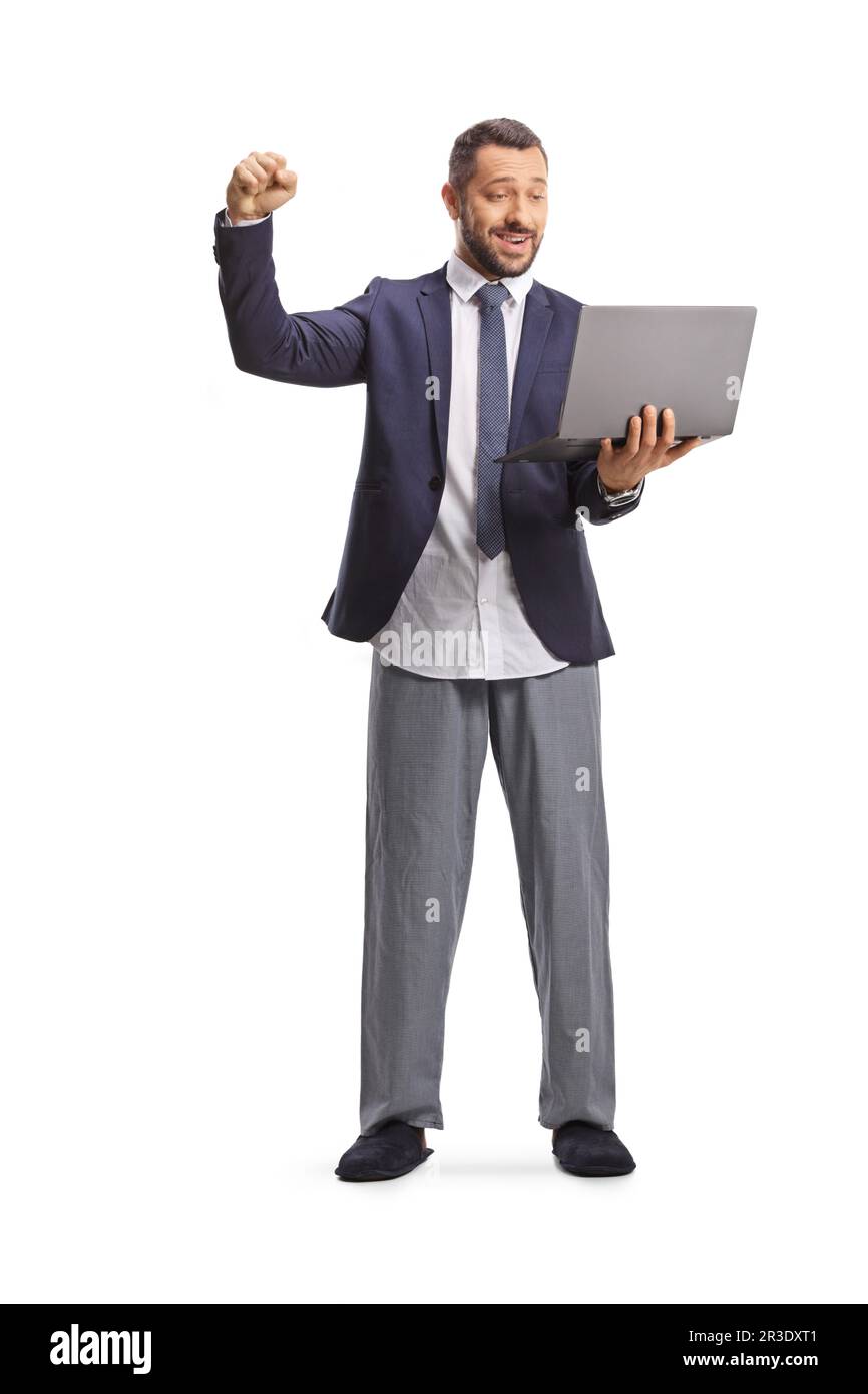 Video call man laptop Cut Out Stock Images & Pictures - Alamy