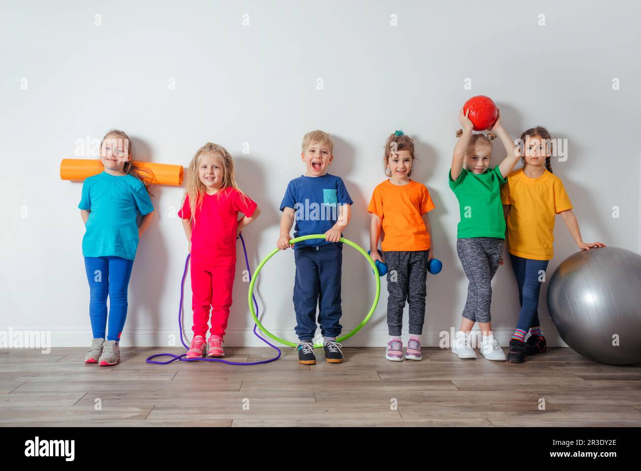 Young children adore doing physical activities at preschool Stock Photo ...