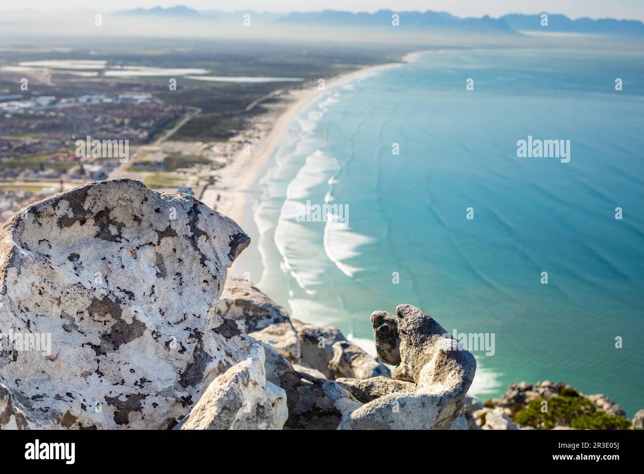 Elevated view of Muizenberg beach Cape Town Stock Photo - Alamy