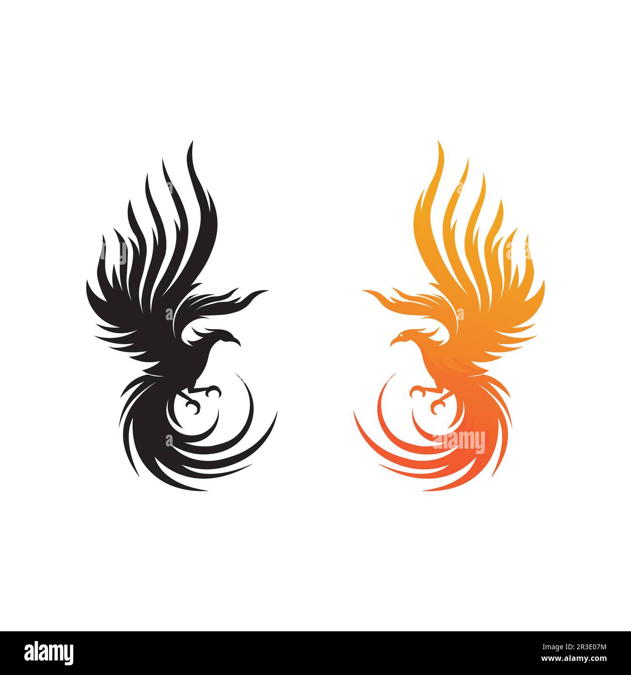 phoenix bird symbol and logo design vector illustration Stock Vector ...
