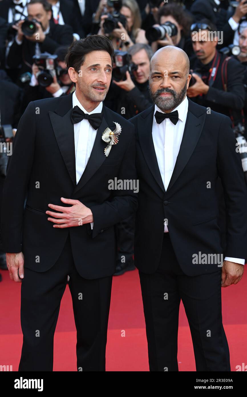 Adrien Brody (left) and Jeffrey Wright attending the premiere for ...