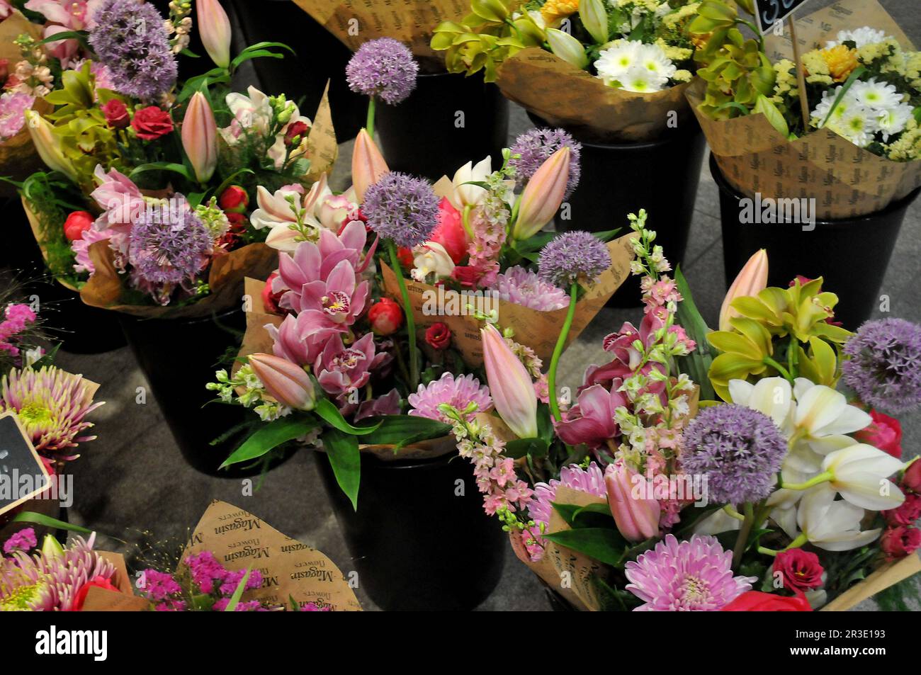 23 May 2023/ Flower bouquets display at floower shop in danish capital ...