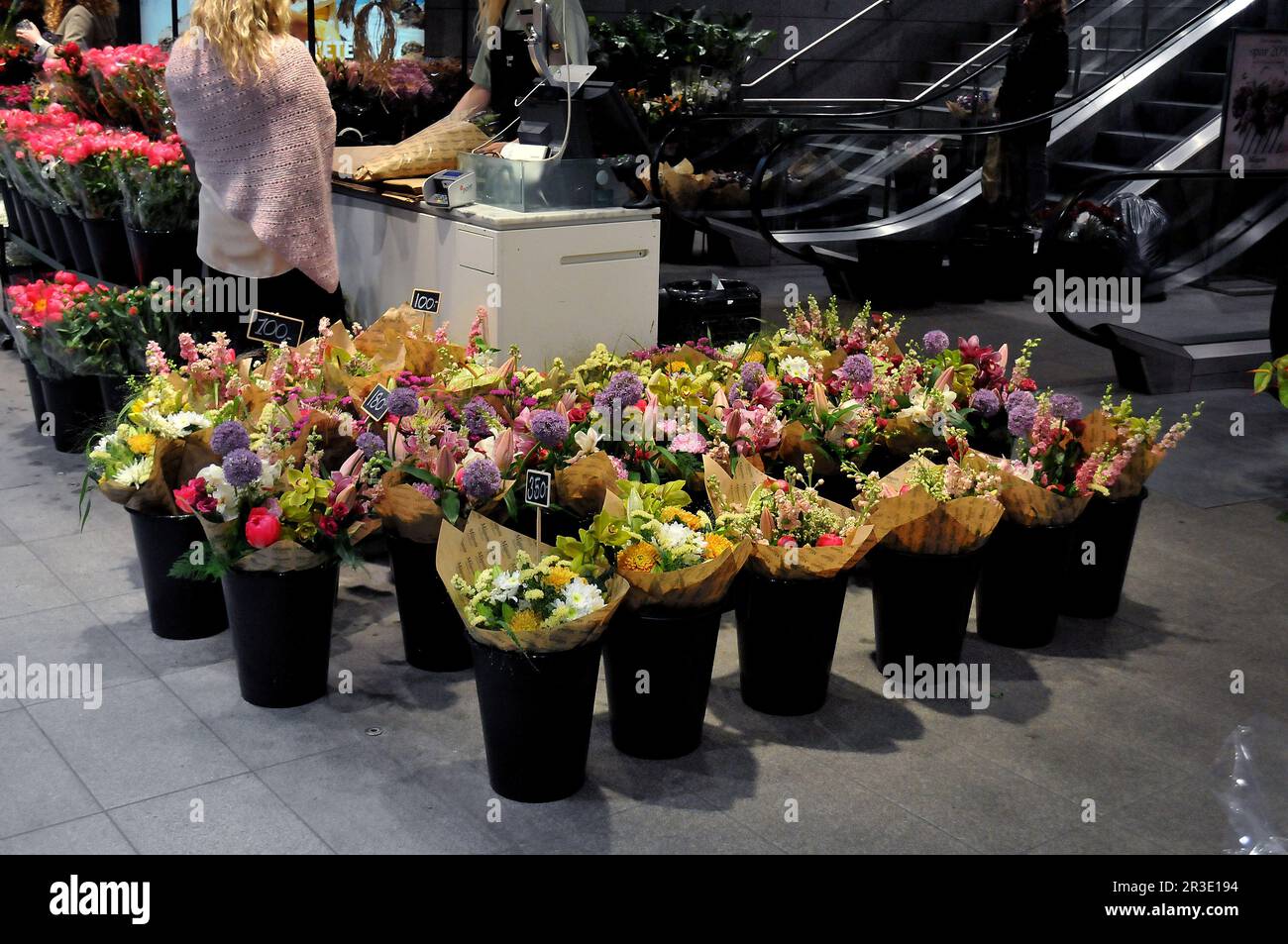 23 May 2023/ Flower bouquets display at floower shop in danish capital ...