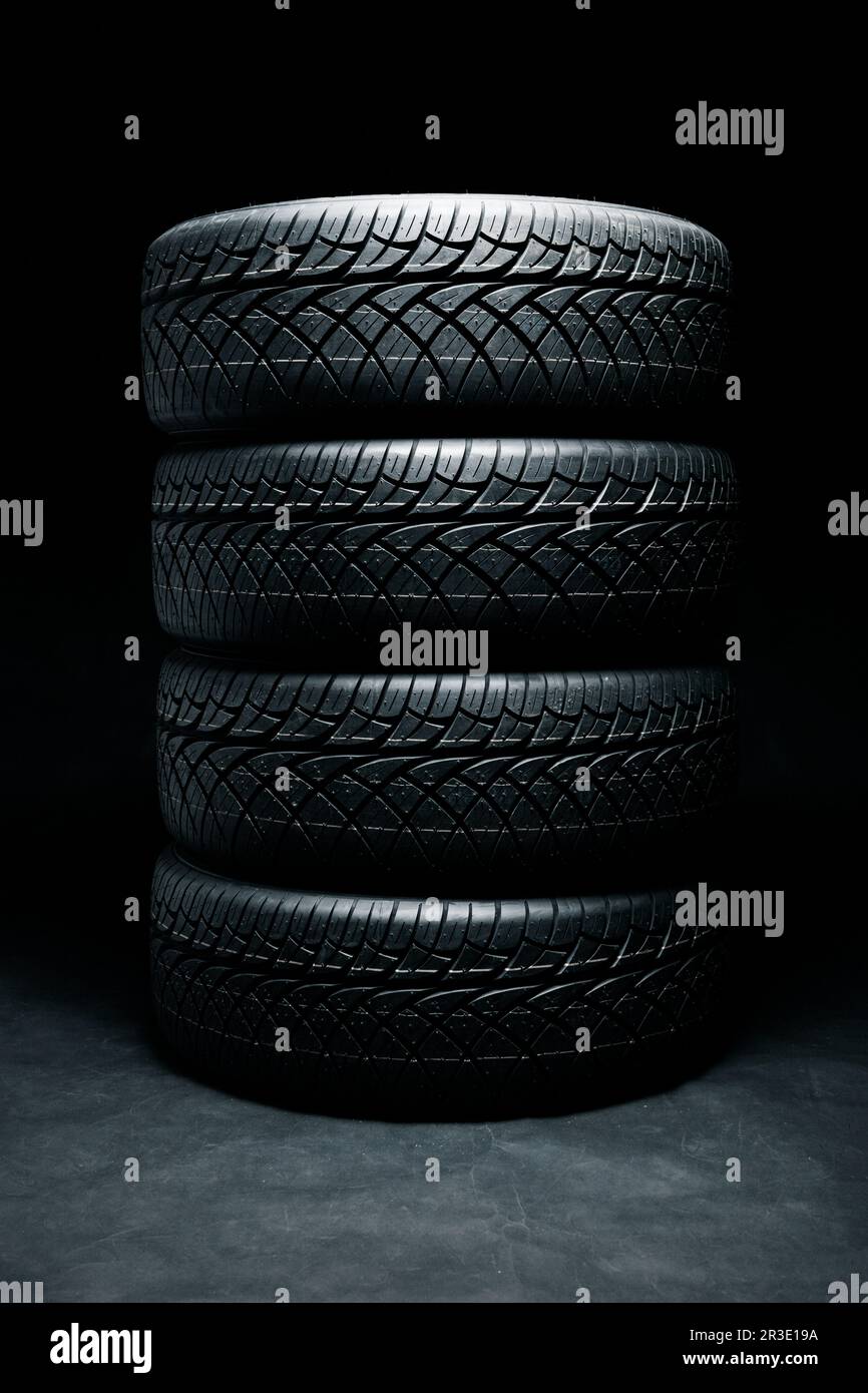 New tyres background. Car tyres close up Stock Photo - Alamy