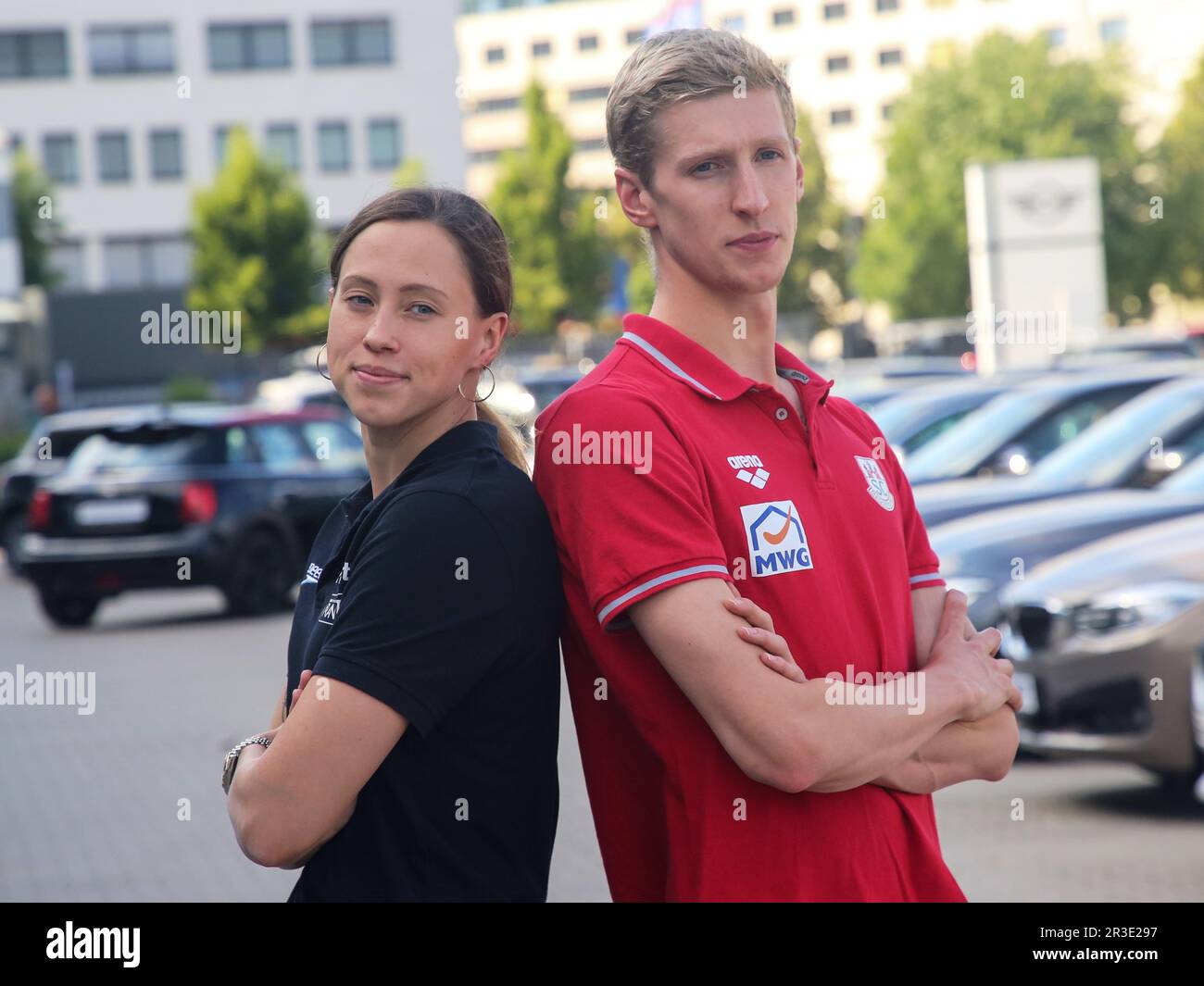 Swimmer Sarah KÃ¶hler SG Frankfurt and swimmer Florian Wellbrock SC ...