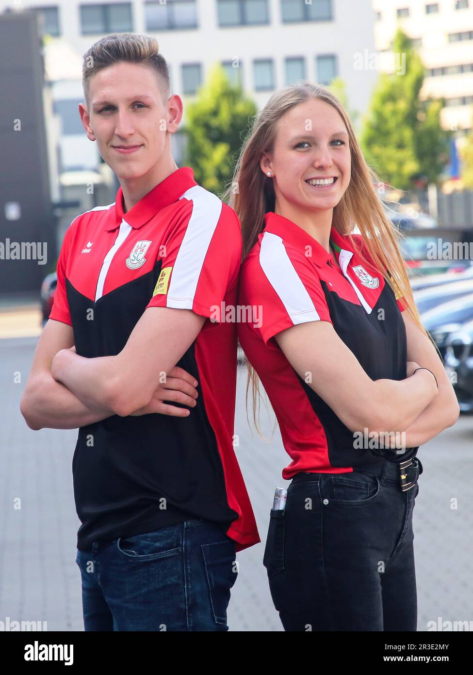 Swimmer Lukas MÃ¤rtens with girlfriend Isabel Gose SC Magdeburg at ...