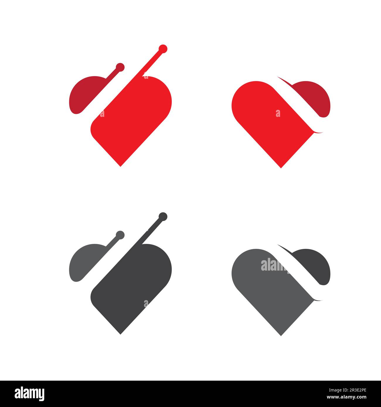Heart logo and Beauty Love Vector icon valentine and romantic ...