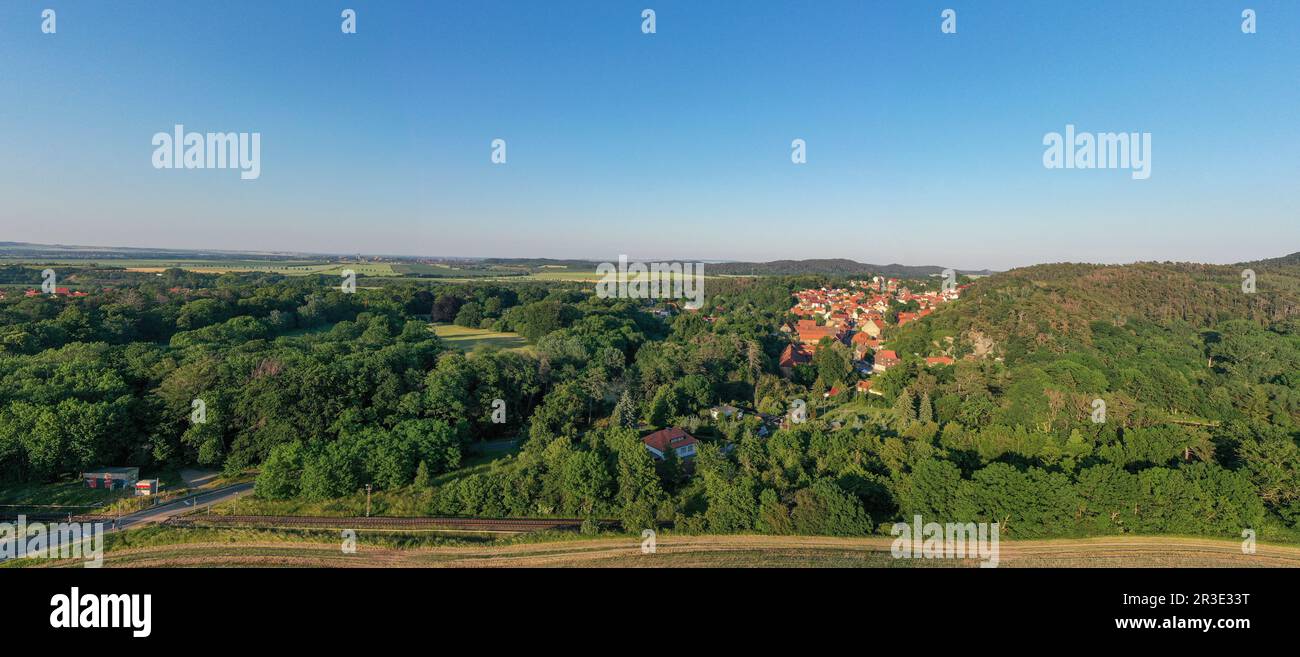 Aerial photographs from Langenstein in the Harz Mountains Stock Photo ...