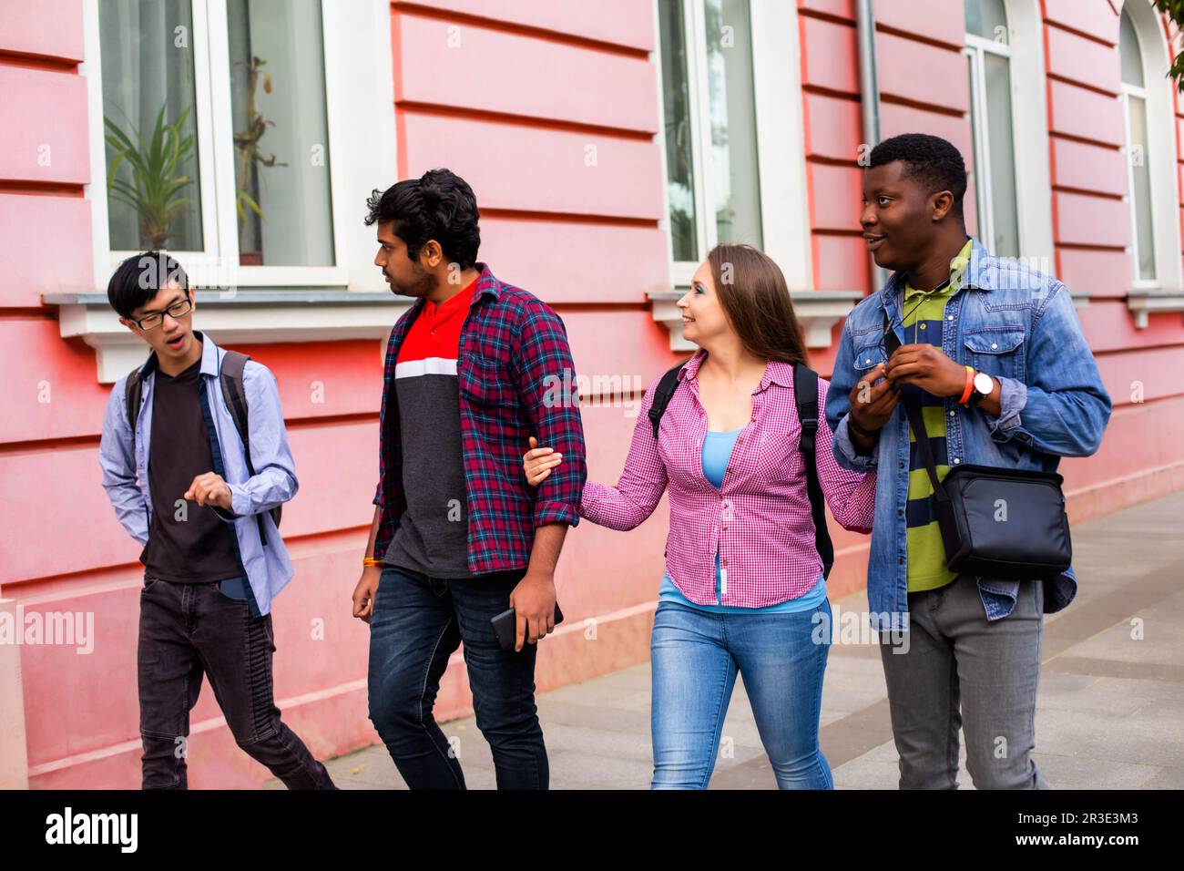 Multiracial friends going on shopping after lockdown Stock Photo - Alamy