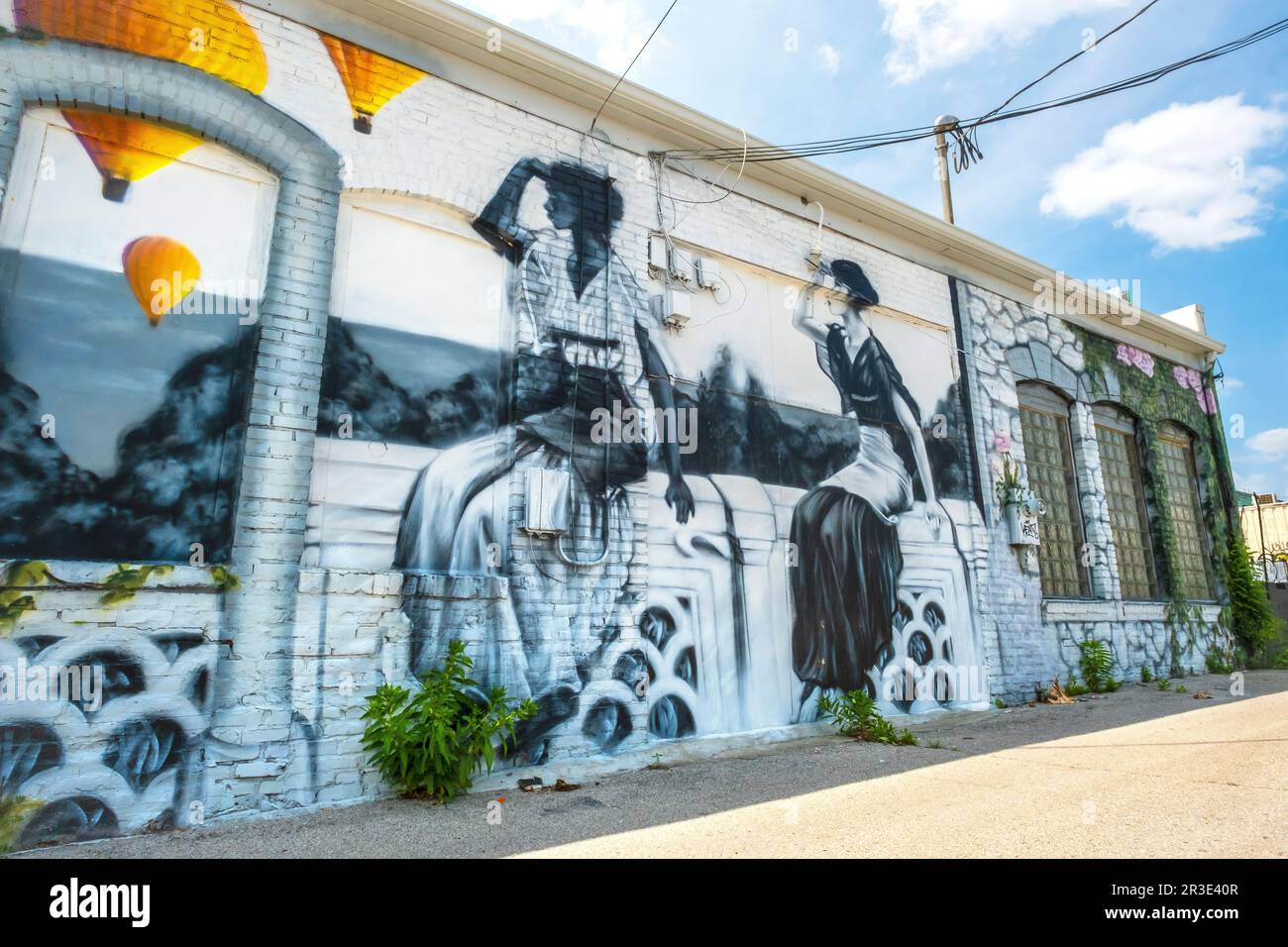Kansas City, Missouri, USA -- colorful mural in the Crossroads Arts ...