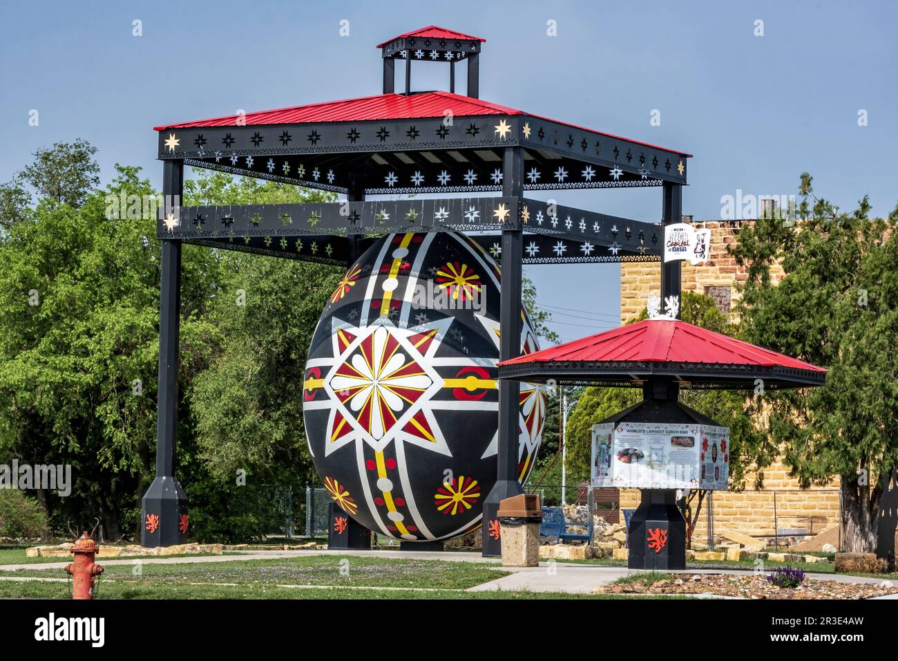 "World's Largest Czech Egg," a 20 by 15-foot handpainted fiberglass egg ...