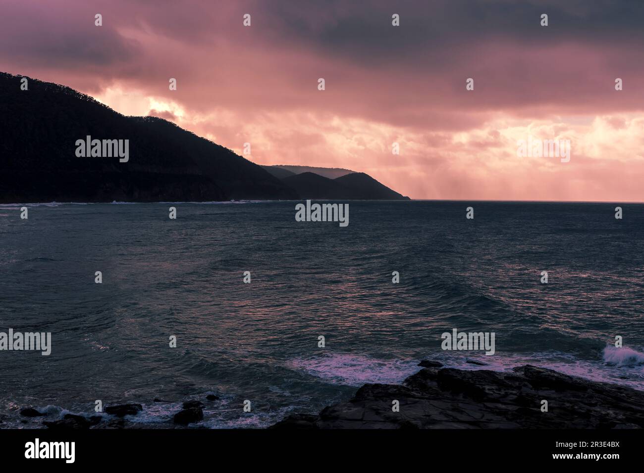 Photograph of the rugged coastline and scenery along the Great Ocean ...