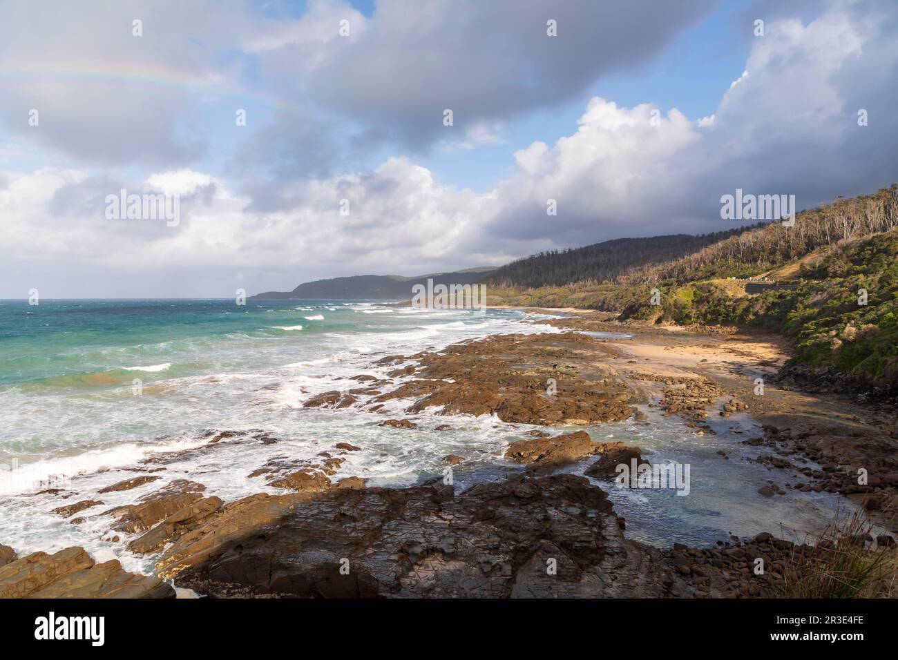 Photograph of the rugged coastline and scenery along the Great Ocean ...