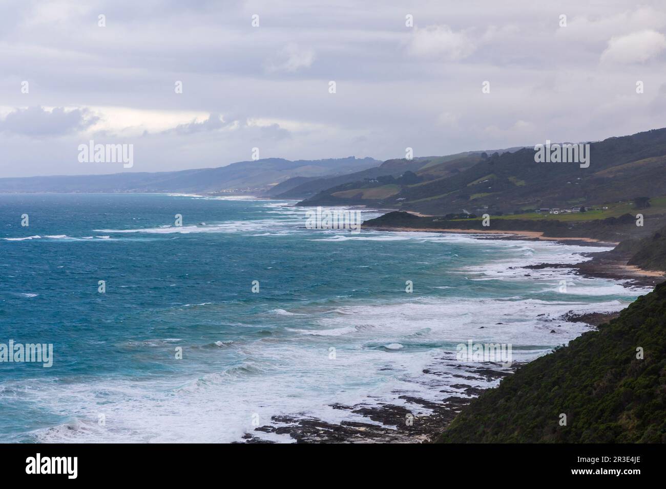 Photograph of the rugged coastline and scenery along the Great Ocean ...