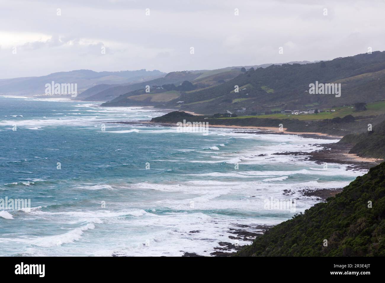 Photograph of the rugged coastline and scenery along the Great Ocean ...