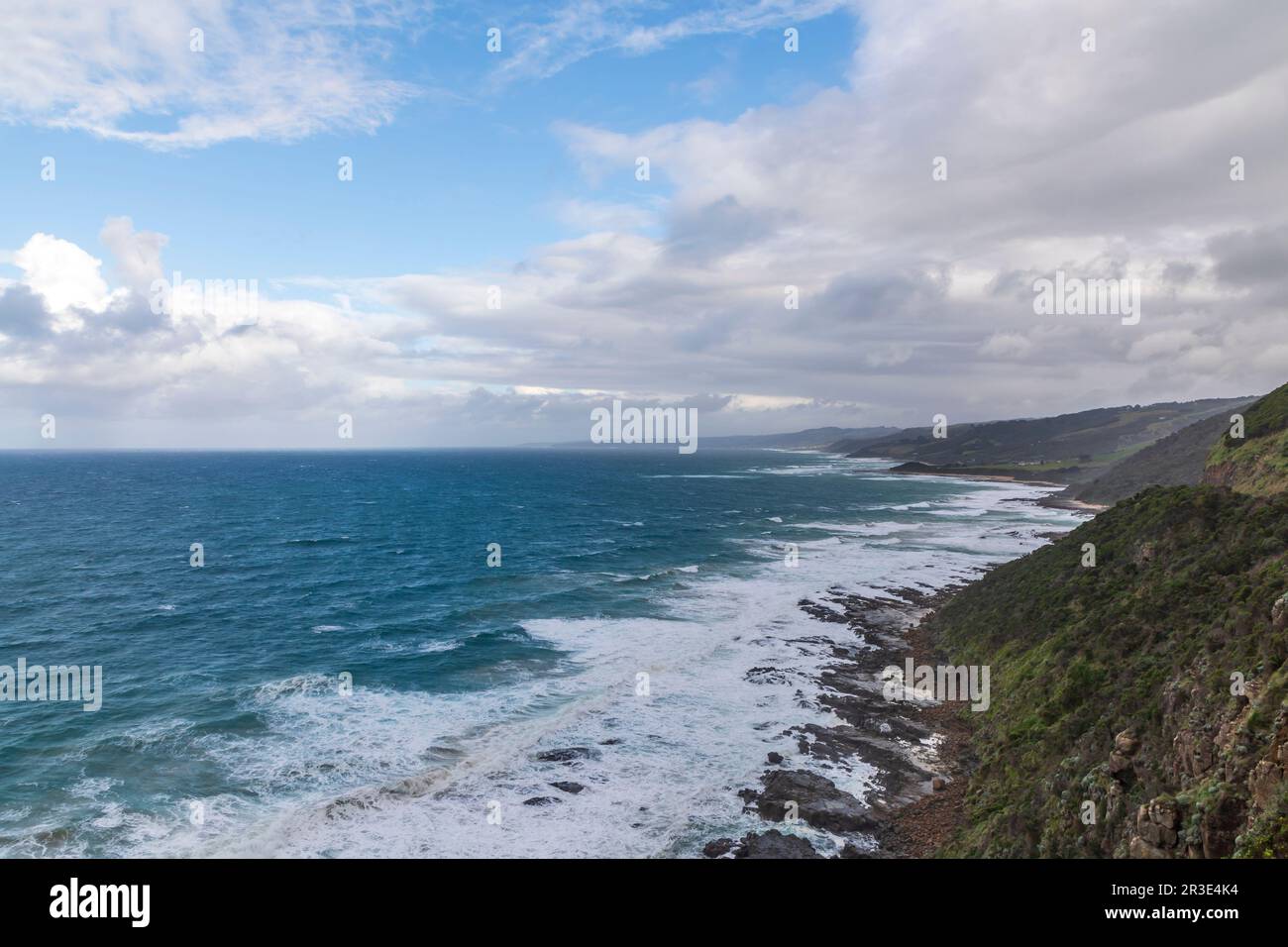 Photograph of the rugged coastline and scenery along the Great Ocean ...