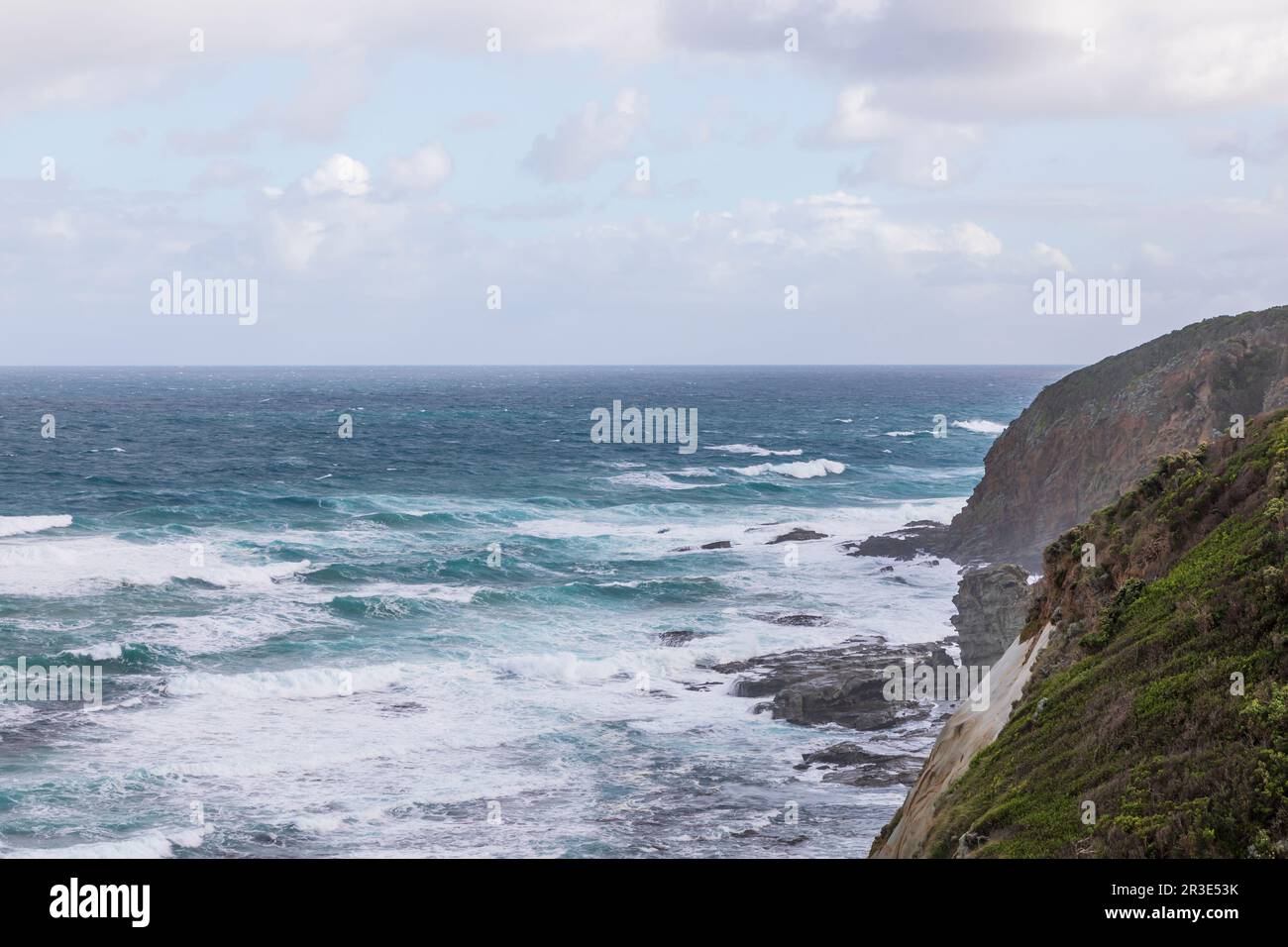 Photograph of the rugged coastline and scenery along the Great Ocean ...