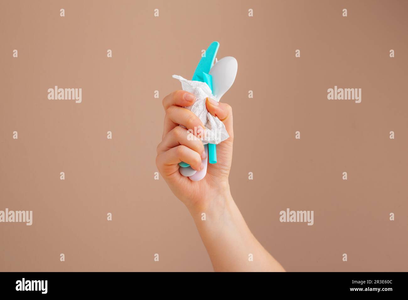 Hands holding plastic garbage, pollution and recycling concept Stock ...