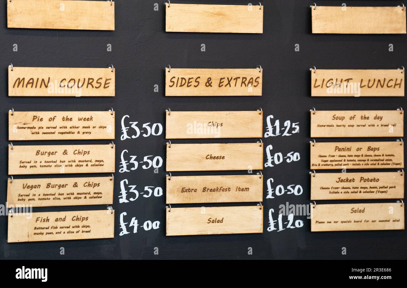 The menu at a new Right Course restaurant named Bertie's in HMP Lincoln ...