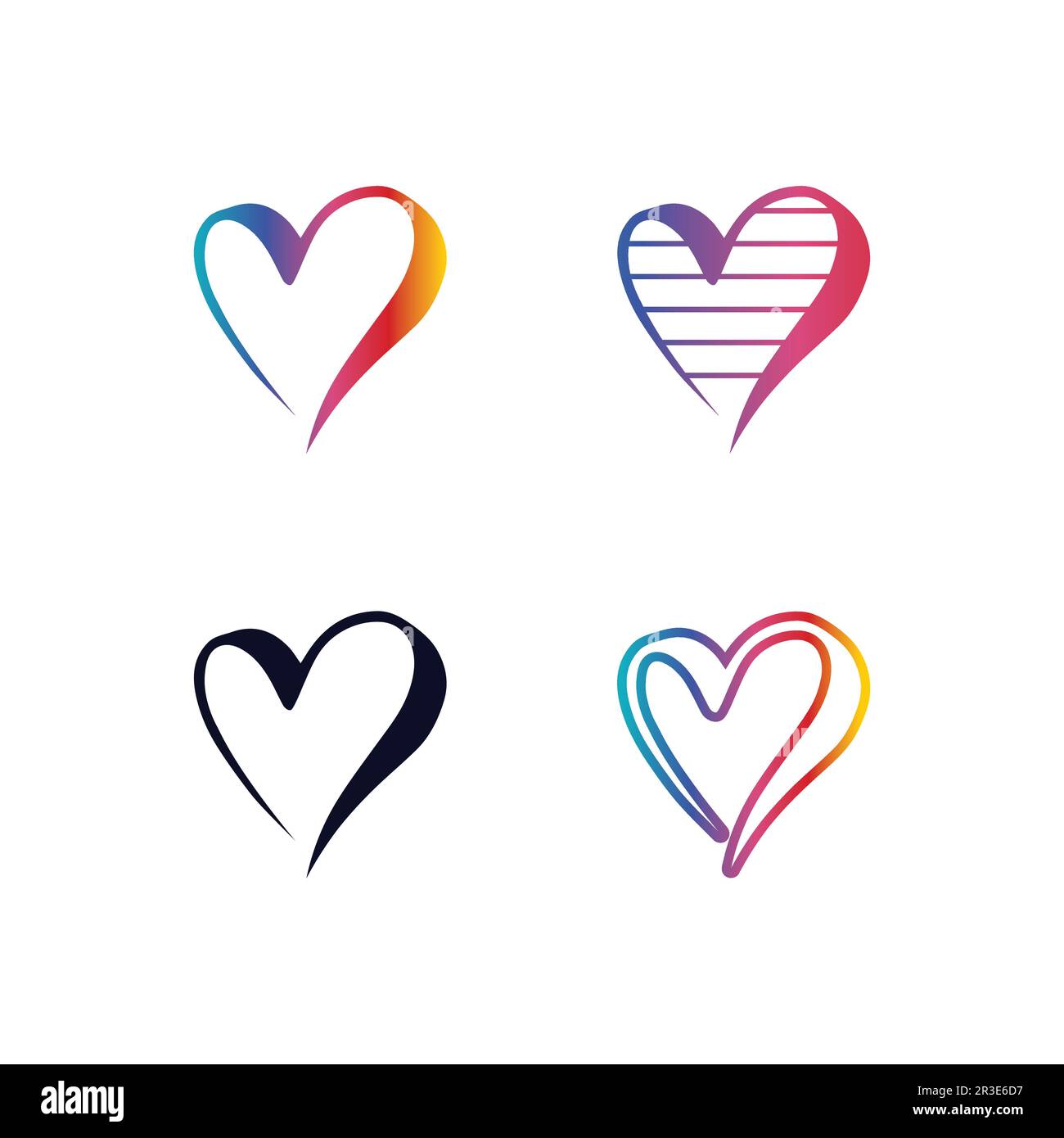 Heart logo and Beauty Love Vector icon valentine and romantic ...