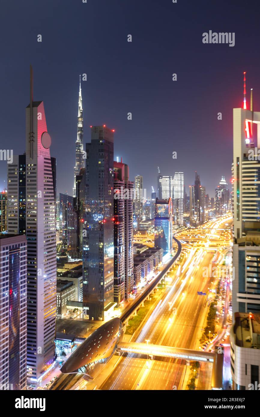 Dubai Sheikh Zayed Road Burj Khalifa Kalifa skyscraper skyline ...