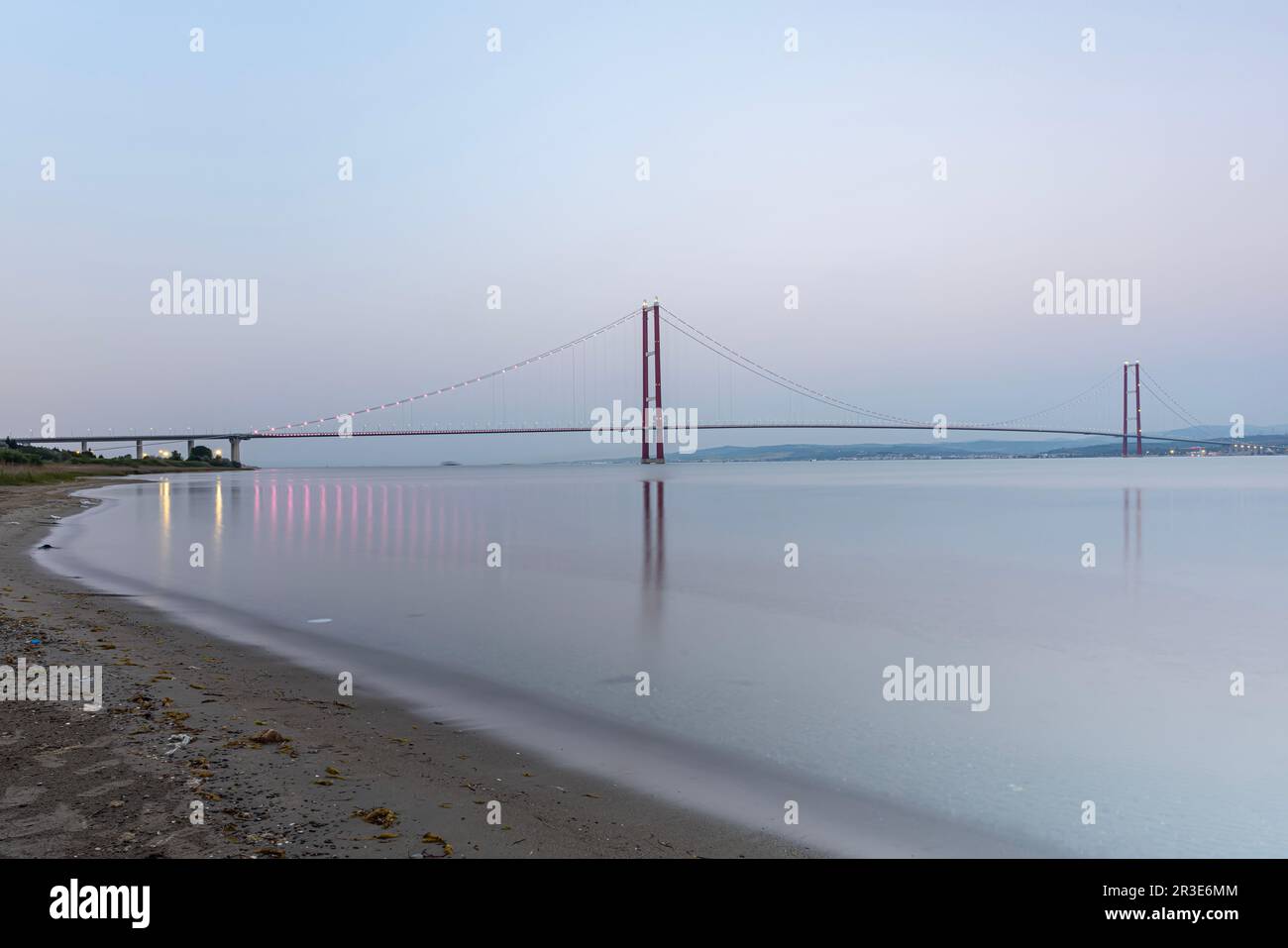 1915 Canakkale Bridge aerial view in Canakkale, Turkey. World's longest ...