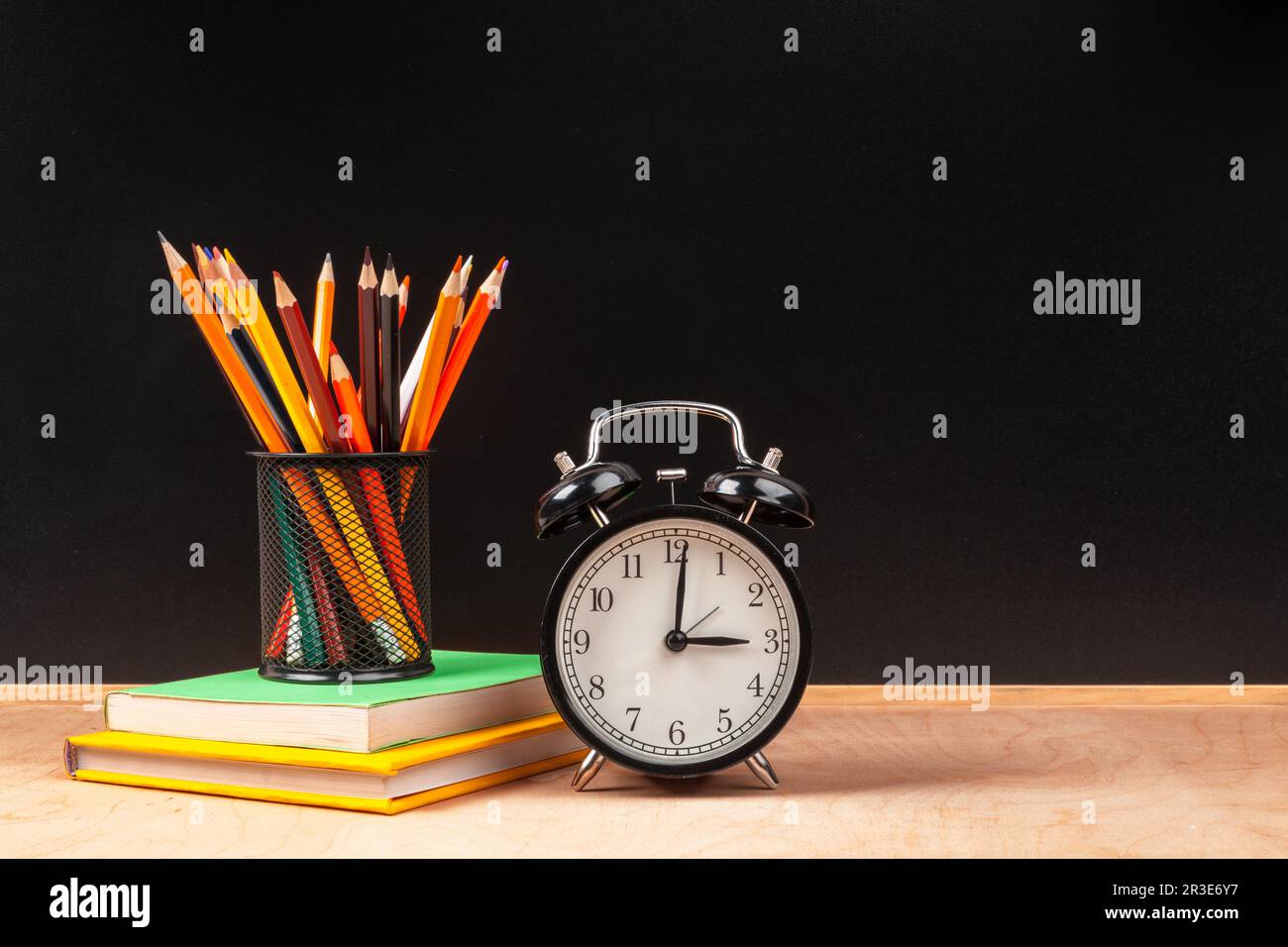 Banner Concept Back To School Alarm Clock Stock Photo - Alamy