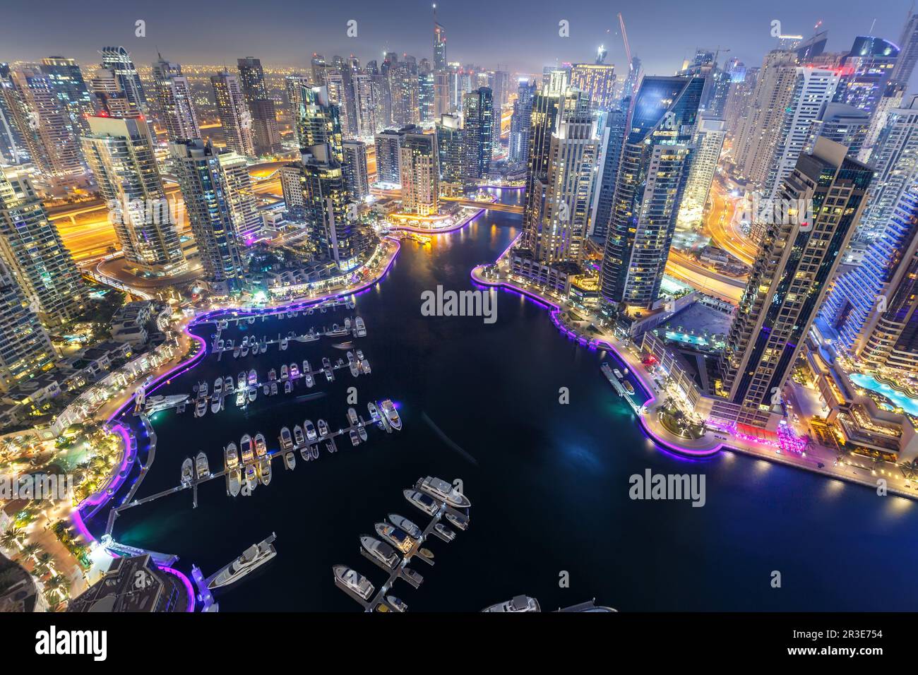 Dubai Marina harbour skyline architecture holiday overview in United ...