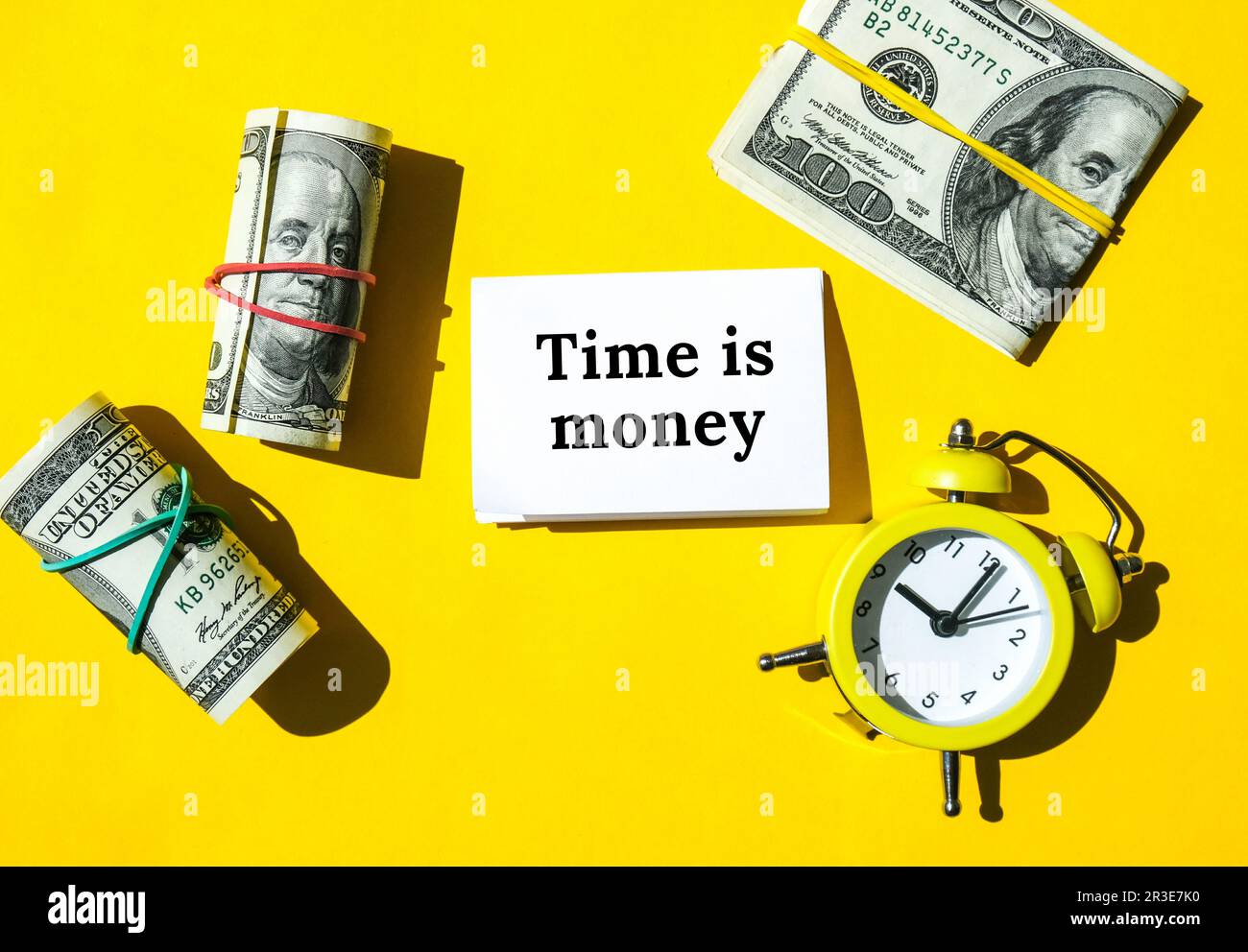 Dollar banknote with paper note for copy space. Savings investment ...