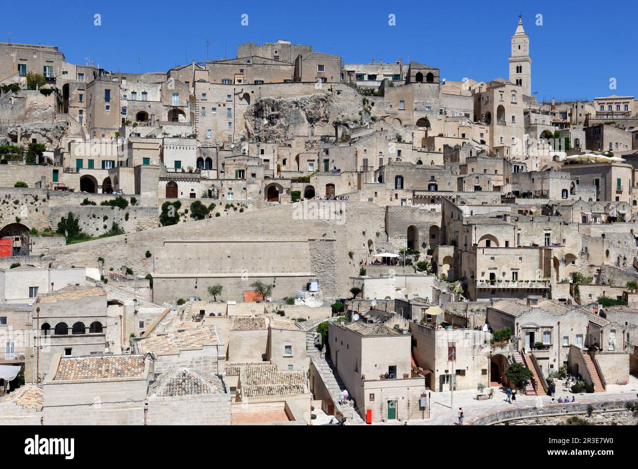 Dramatic views looking out above the rooftops of the Sassi of Matera ...