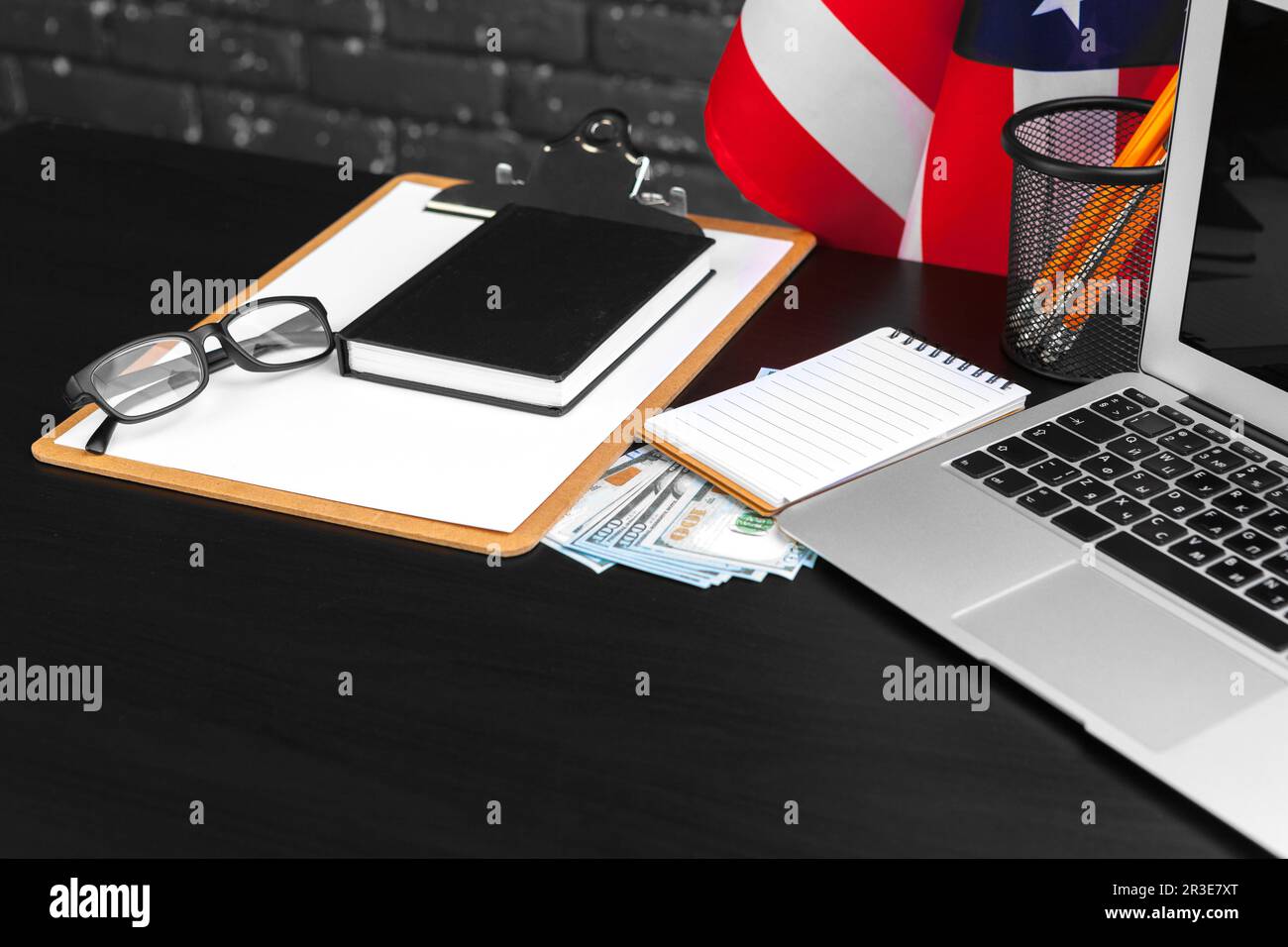 4th of July American Independence Day USA flags decorations in office ...