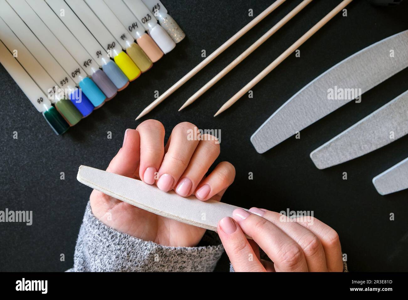 Acrylic nails procedure hi-res stock photography and images - Alamy