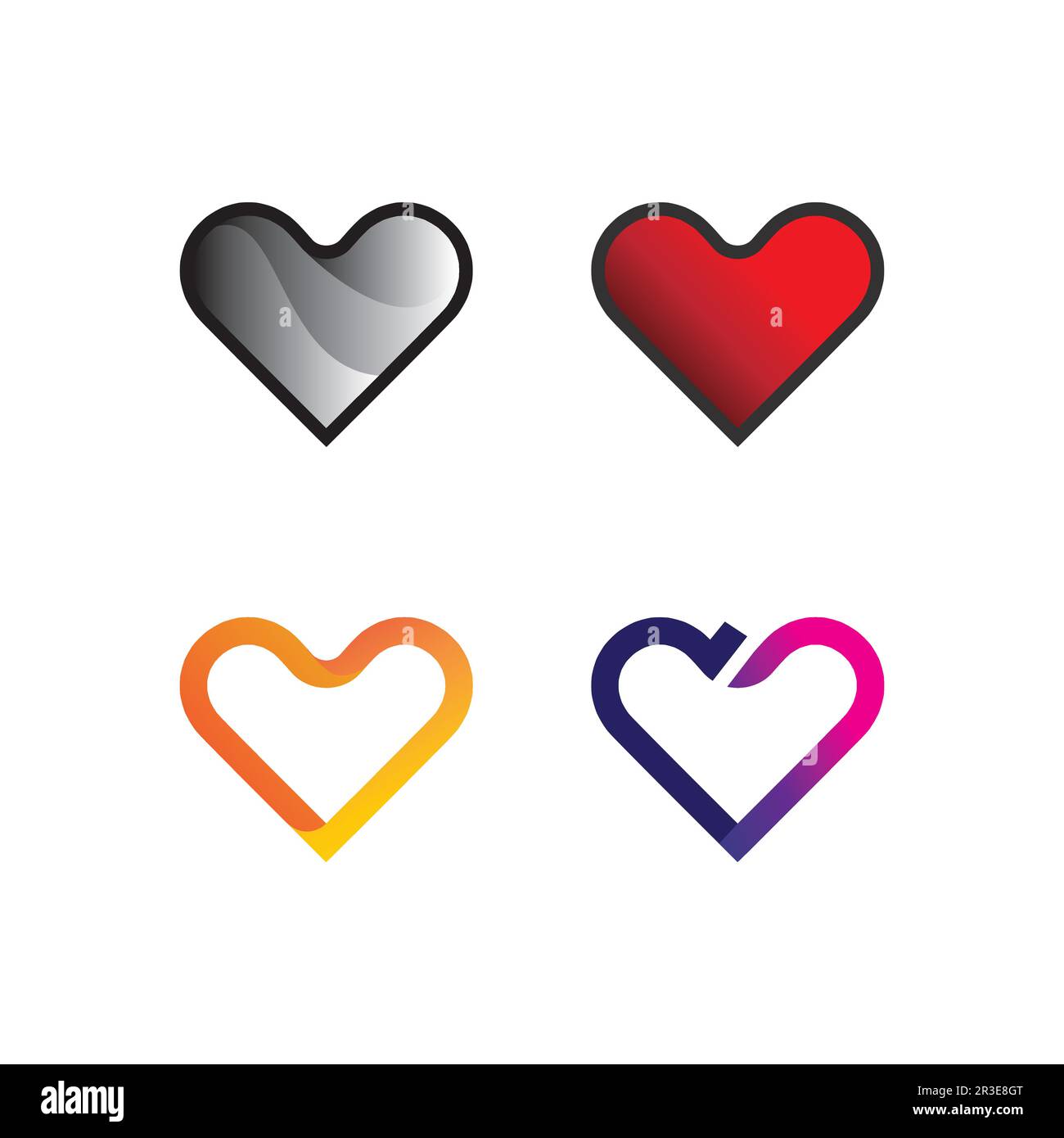 Heart logo and Beauty Love Vector icon valentine and romantic ...