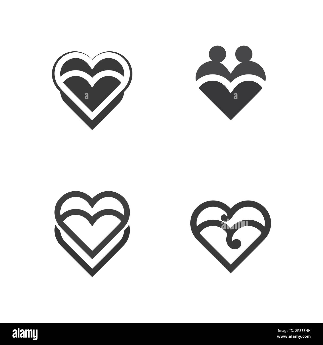 Heart logo and Beauty Love Vector icon valentine and romantic ...