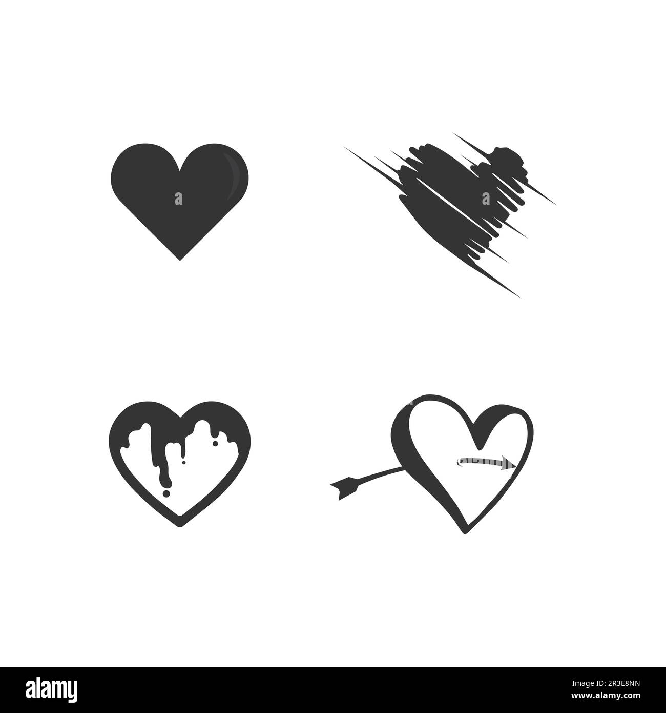 Heart logo and Beauty Love Vector icon valentine and romantic ...
