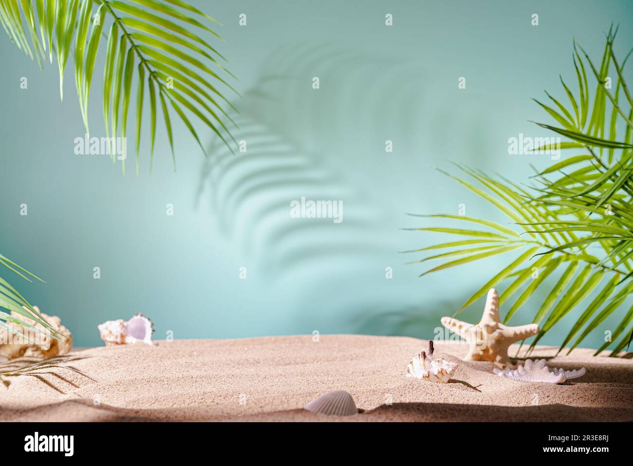 Symbolic tropical beach background Stock Photo - Alamy