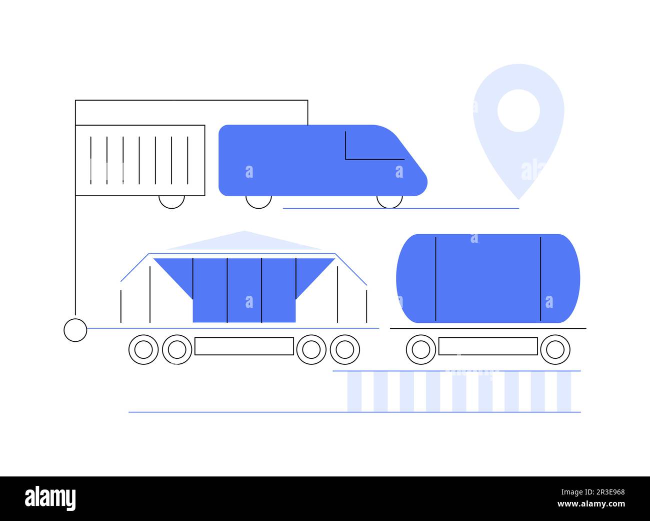 Iso container wagon train Stock Vector Images - Alamy