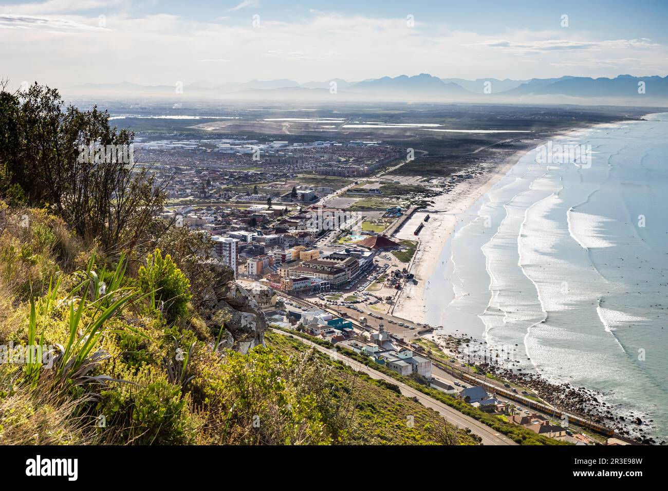 Elevated view of Muizenberg beach Cape Town Stock Photo - Alamy