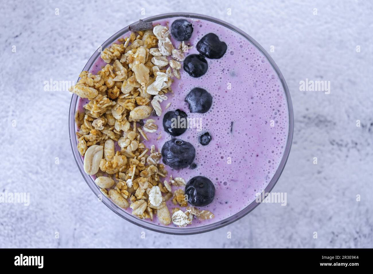Healthy blueberry smoothie bowl with blueberries, chia seeds and ...