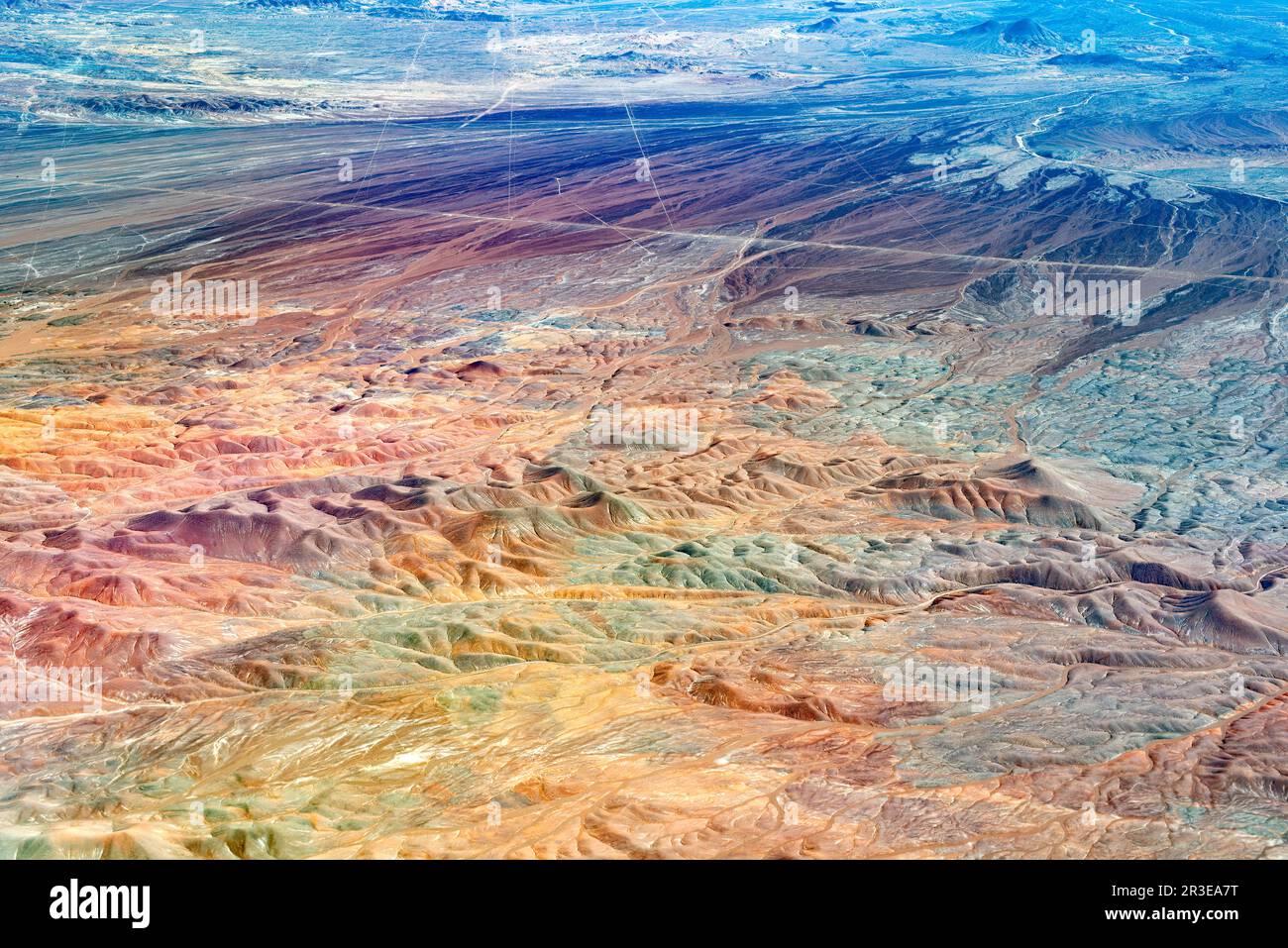 Aerial view of the highlands of the Atacama Desert, Chile Stock Photo ...
