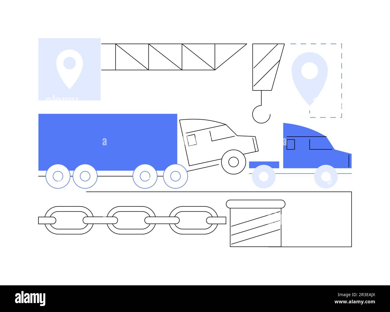 Heavy truck towing abstract concept vector illustration Stock Vector ...