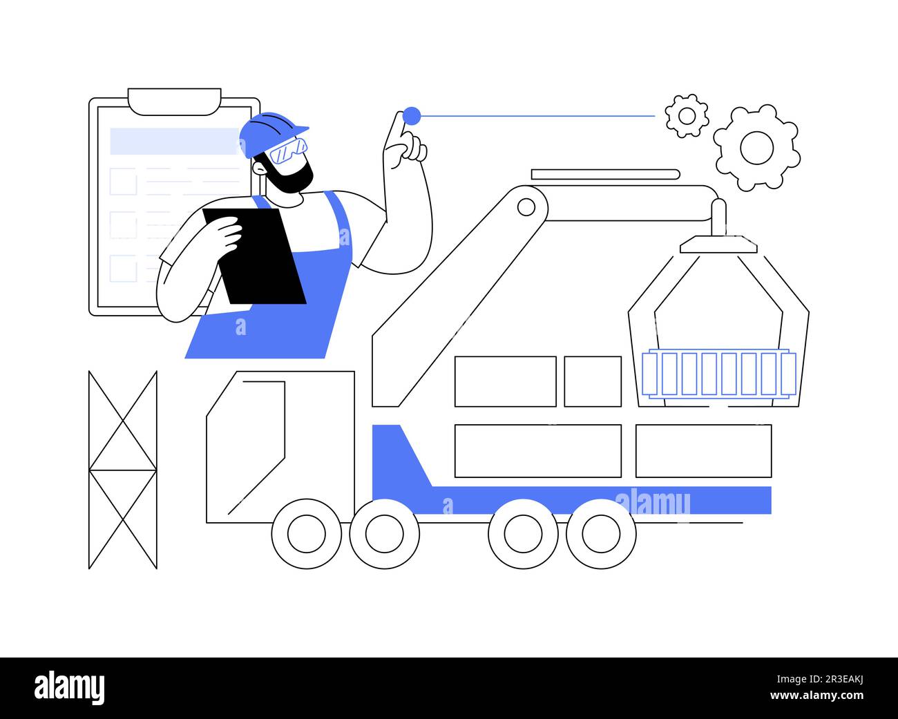 Unloading construction materials abstract concept vector illustration ...