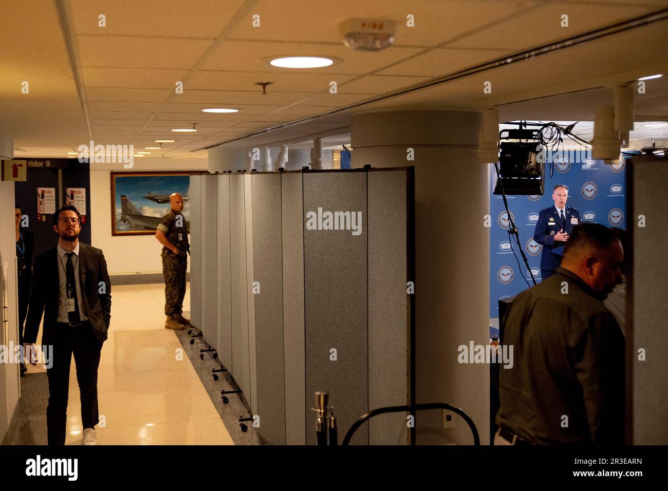 Pentagon spokesman Air Force Brig. Gen. Patrick Ryder, right, speaks ...