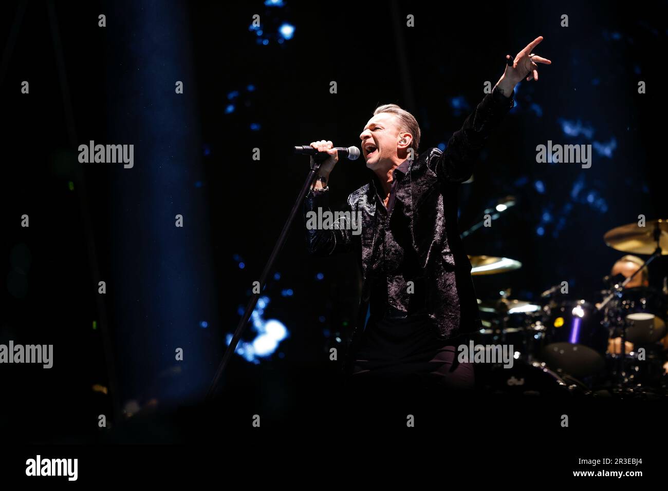Dave Gahan of british band Depeche Mode performs during a concert as ...