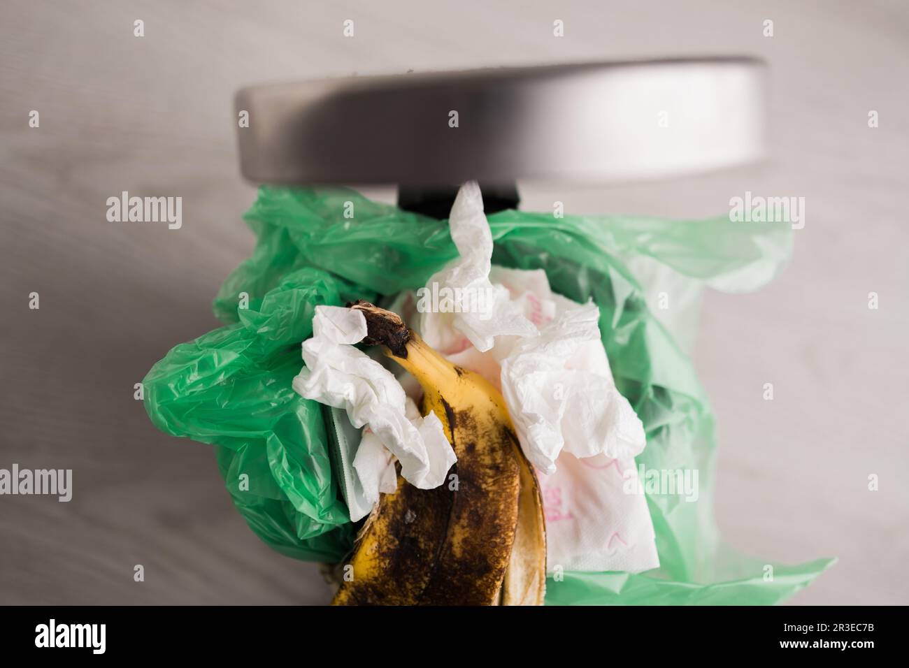 Food waste in Trash Can. Unsorted garbage. Food Waste is an Urgent ...