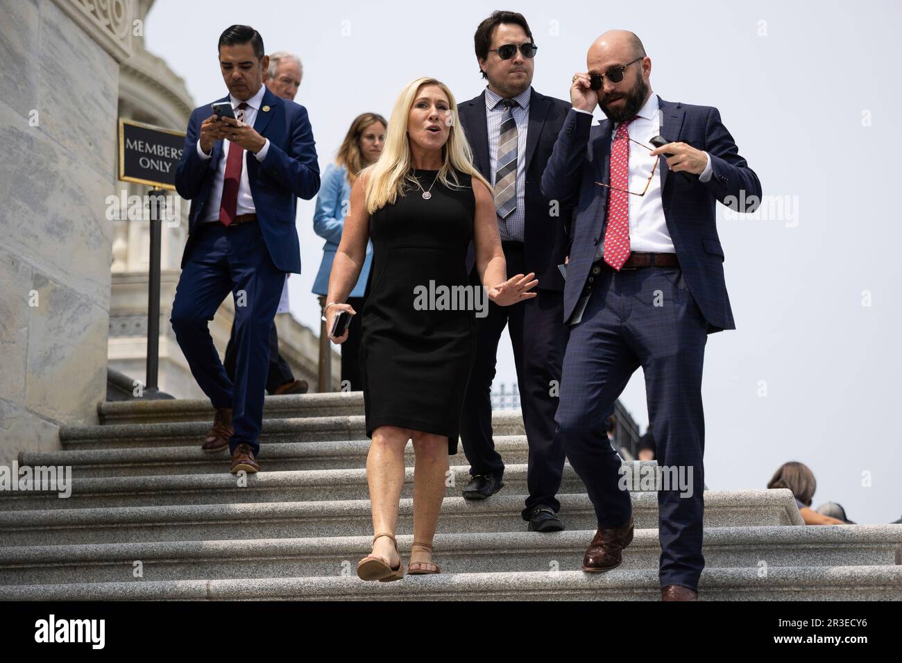 Rep. Marjorie Taylor Greene (R-Ga.) departs a vote at the U.S. Capitol ...