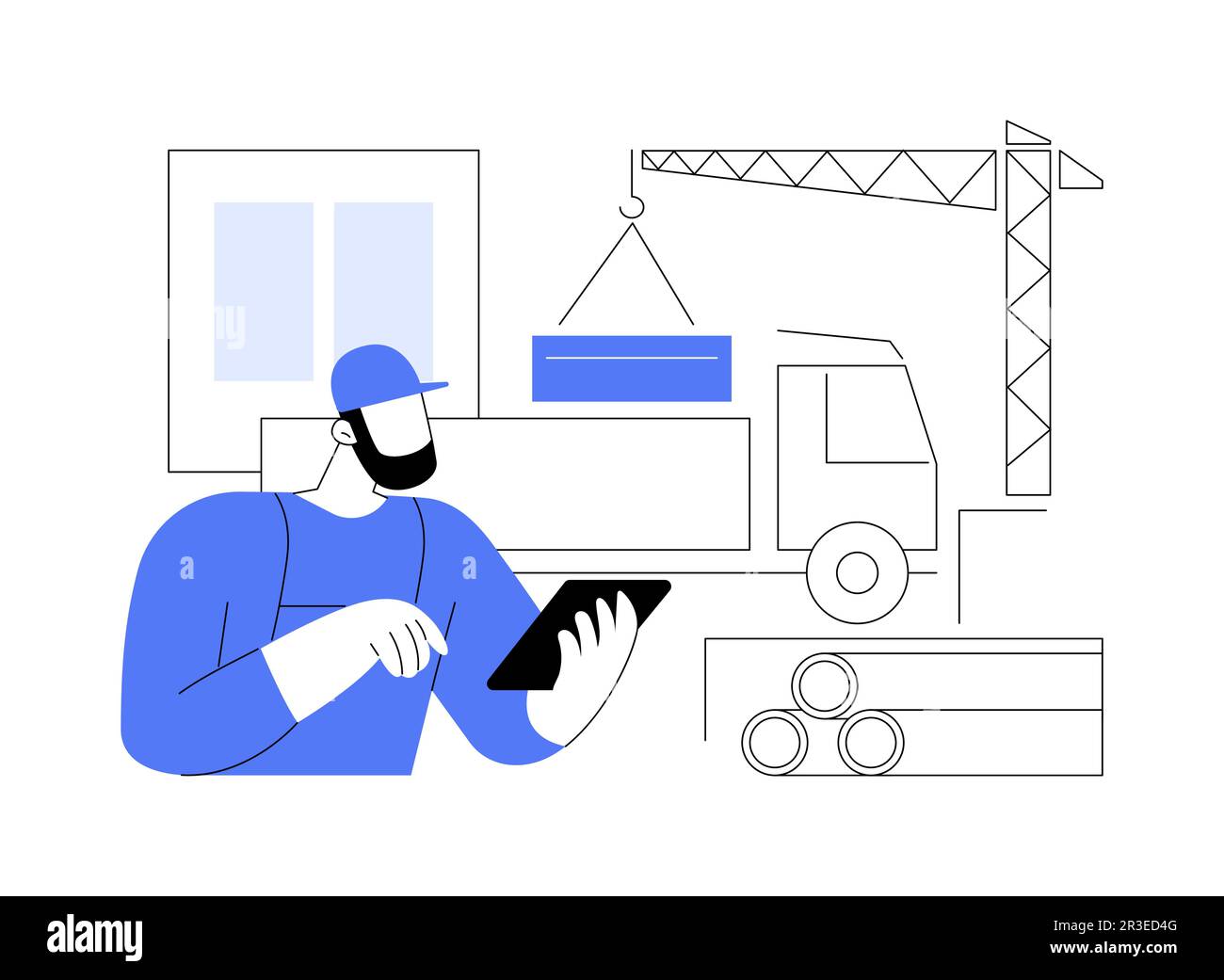 Forklift building materials Stock Vector Images - Alamy